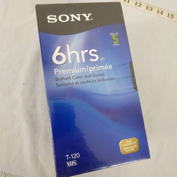 Sony | Media | Sony 5 Packs T2 T120vr Premium Grade 6hr Blank Vhs Video Tapes New Sealed | Poshmark